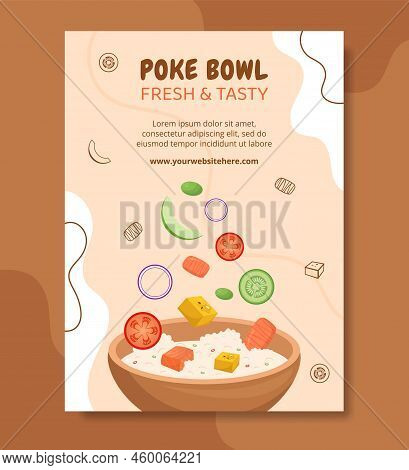 Poke Bowl Food Poster Vector & Photo (Free Trial) | Bigstock