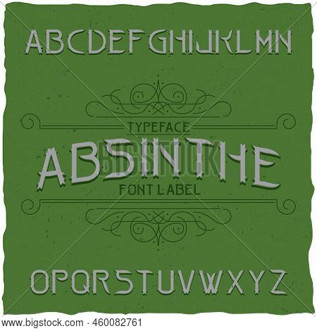 Absinthe Label Font Vector & Photo (Free Trial) | Bigstock
