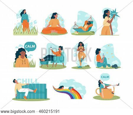 Happy Calm Character Vector & Photo (Free Trial) | Bigstock