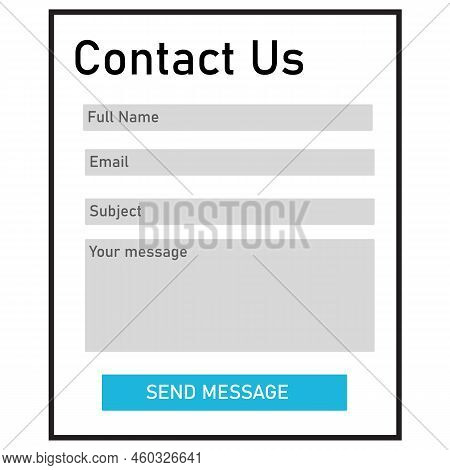 Contacts Form On White Image & Photo (Free Trial) | Bigstock
