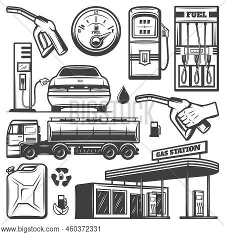 Vintage Gas Station Vector & Photo (Free Trial) | Bigstock