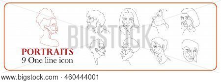 One Line Portraits Vector & Photo (Free Trial) | Bigstock