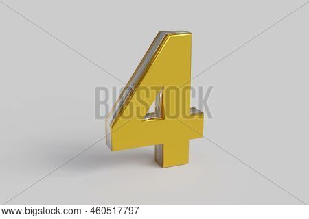 Letter Number Four 3D Image & Photo (Free Trial) | Bigstock