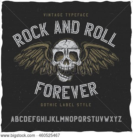 Rock Roll Label Font Vector & Photo (Free Trial) | Bigstock
