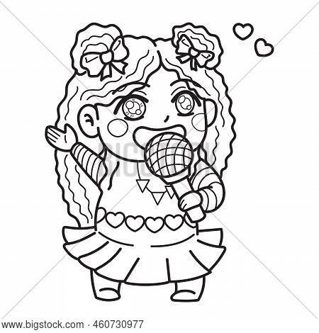 Chibi Singer Girl. Vector & Photo (Free Trial) | Bigstock
