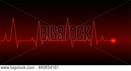 Cardiogram Red Heart Vector & Photo (Free Trial) | Bigstock