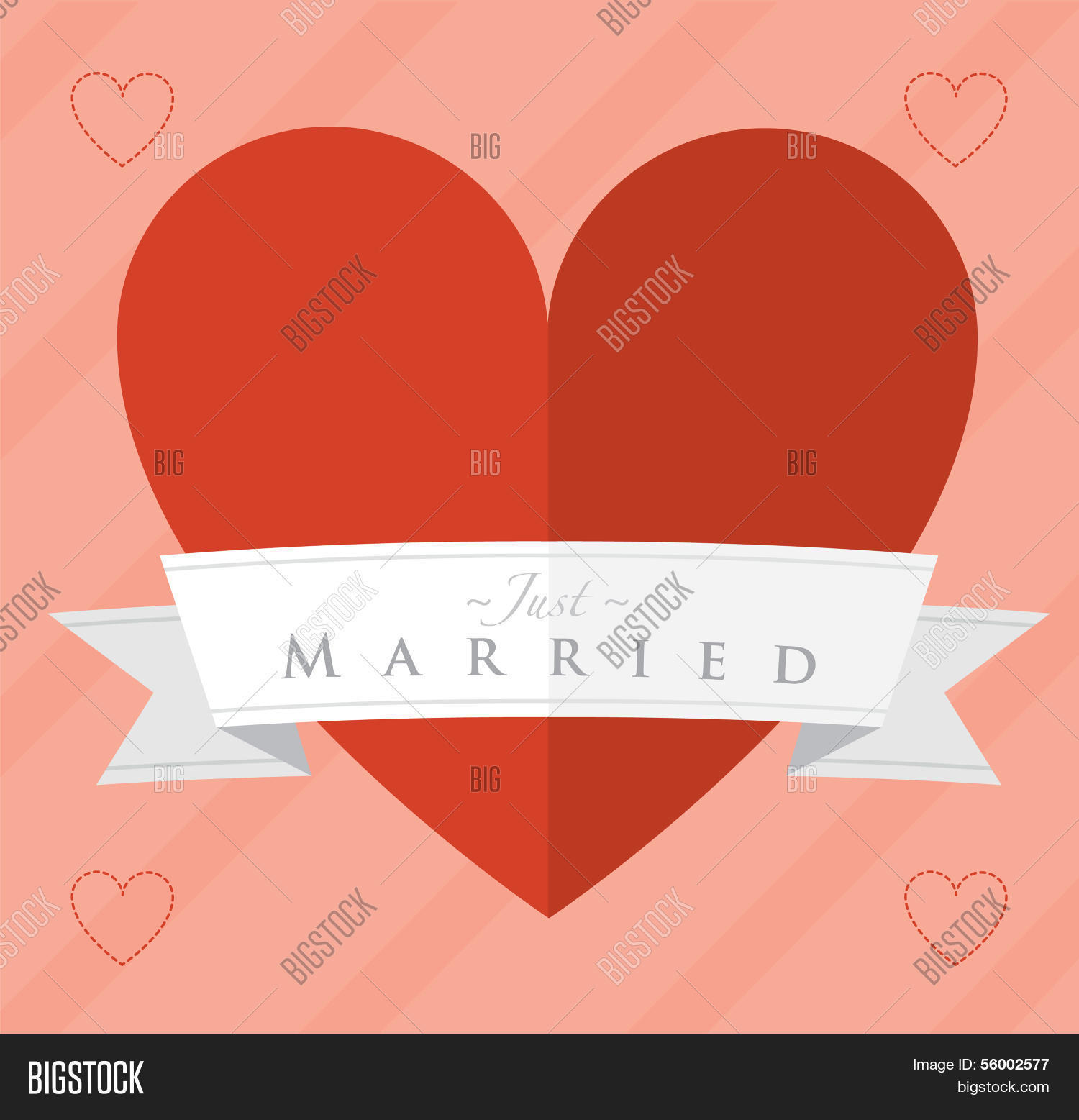 Just Married Heart Vector & Photo (Free Trial) | Bigstock