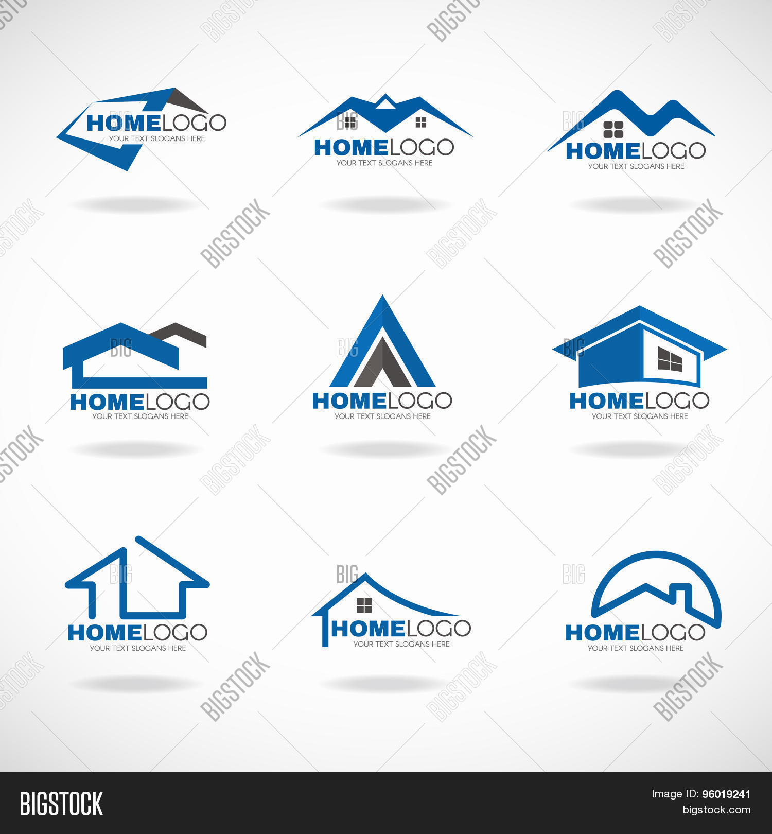 Blue Gray Home Logo Vector & Photo (Free Trial) | Bigstock
