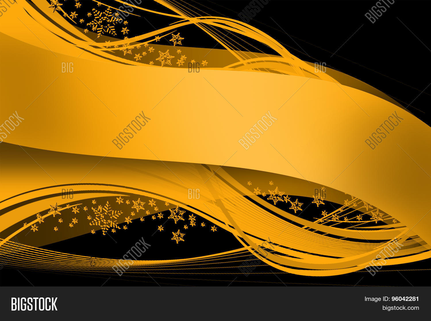 Golden Ribbon On Black Image & Photo (Free Trial) | Bigstock
