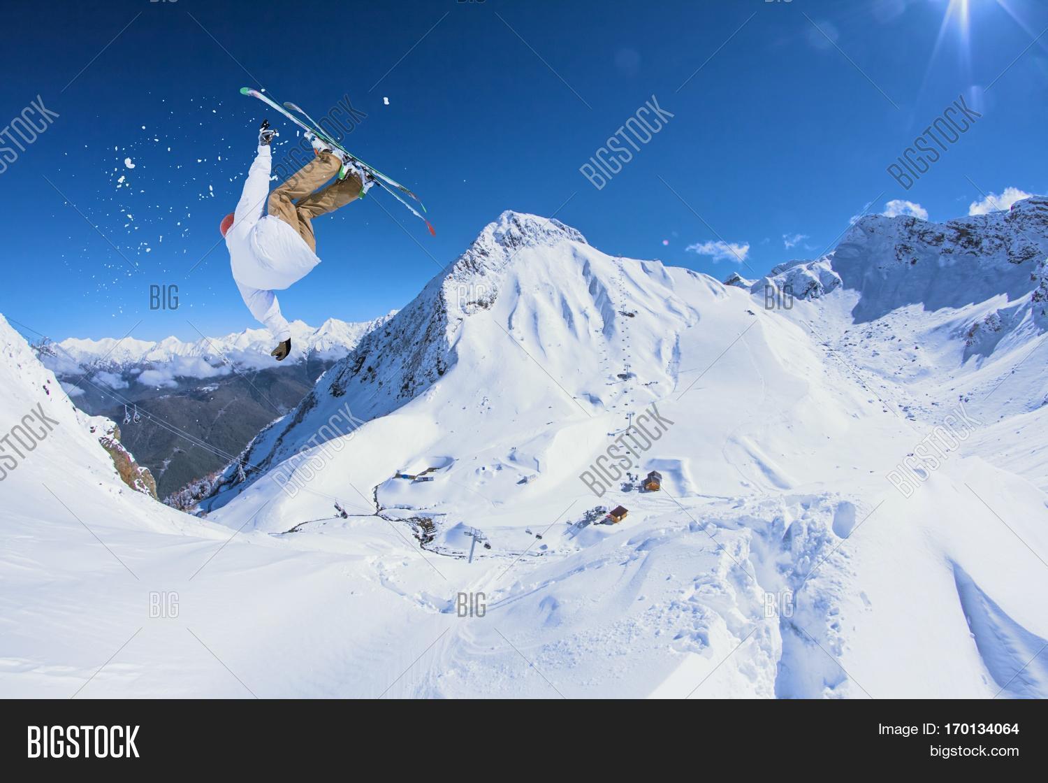 Ski Rider Jumping On Image & Photo (Free Trial) | Bigstock