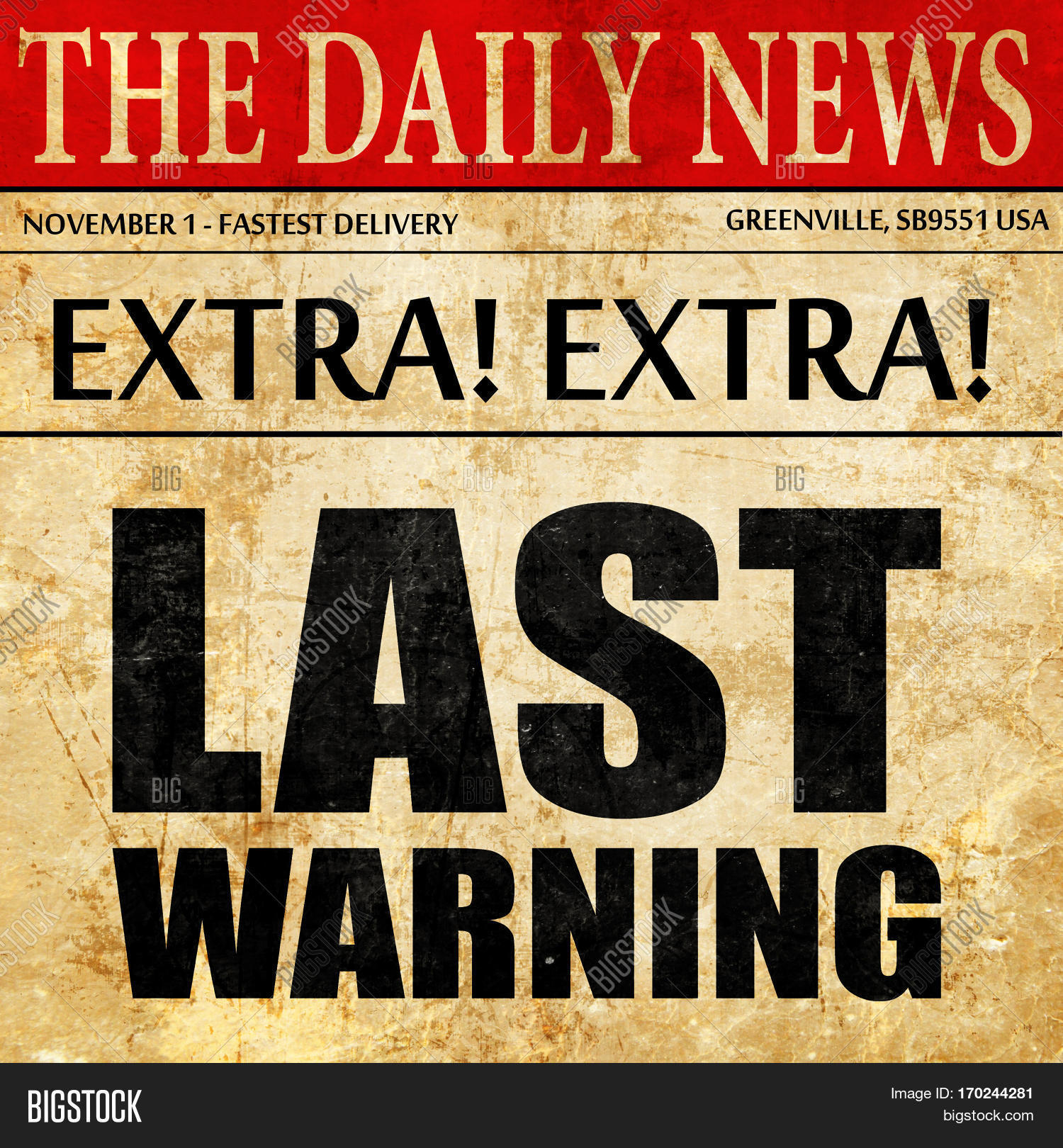 Last Warning, Image & Photo (Free Trial) | Bigstock