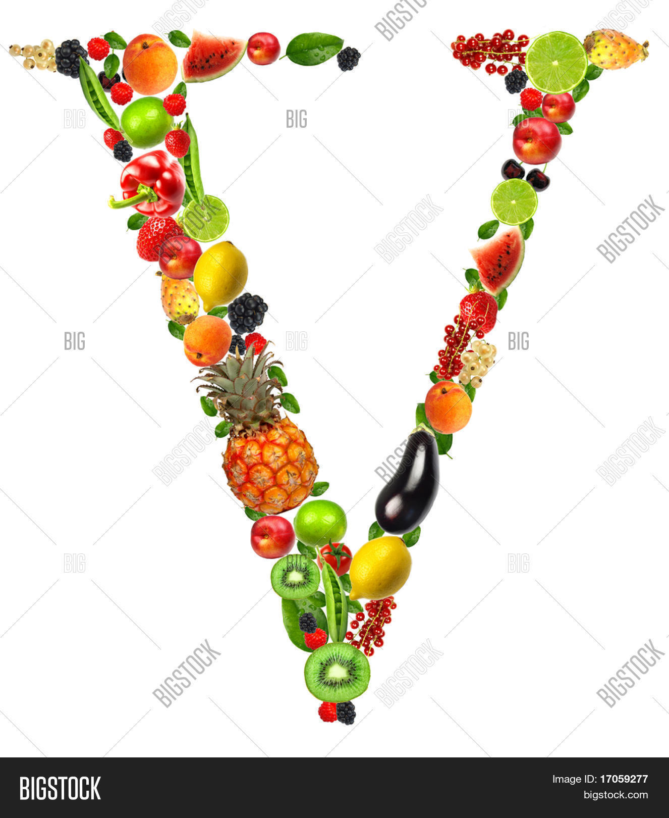 Fruit Vegetable Letter Image & Photo (Free Trial) | Bigstock