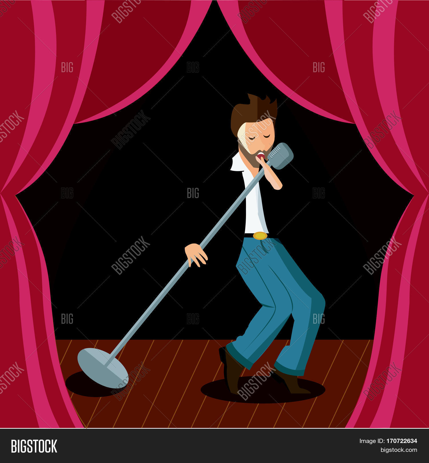 Man Singing. Vector Vector & Photo (Free Trial) | Bigstock