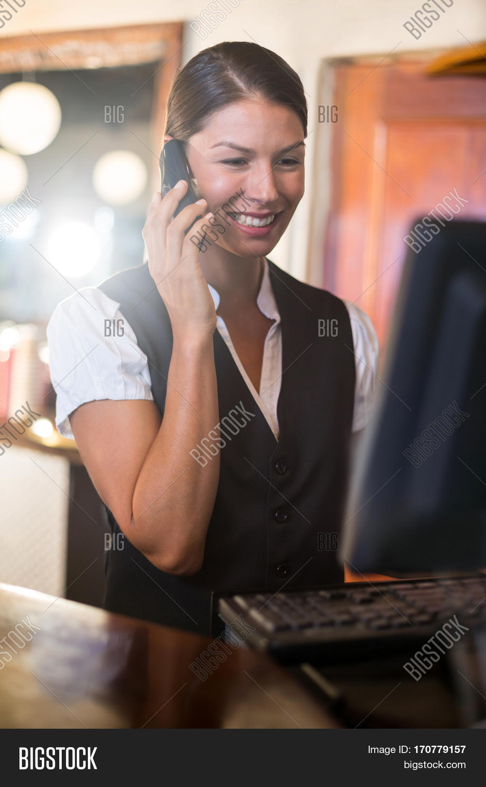 Waitress Talking On Image & Photo (Free Trial) | Bigstock