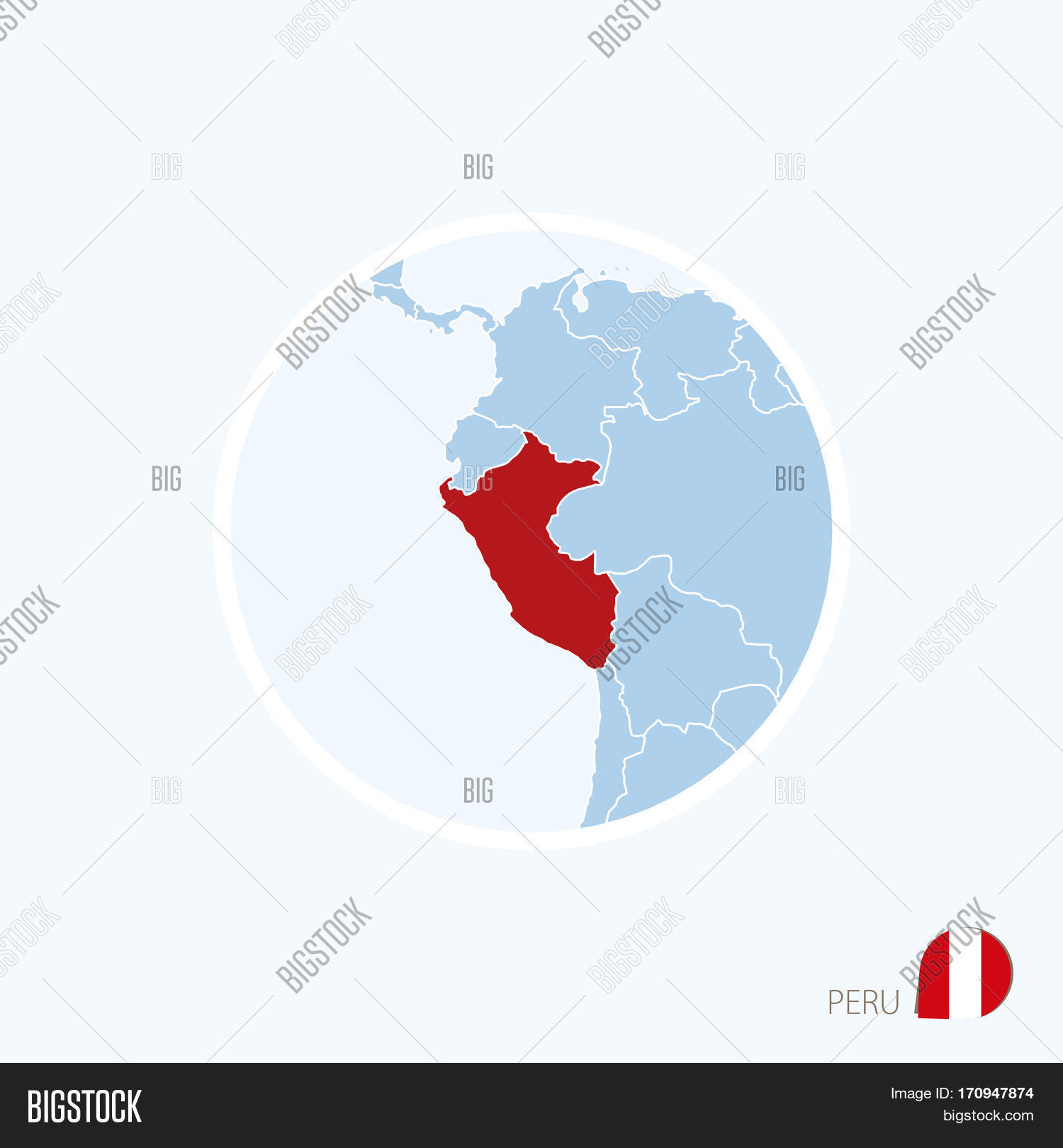 Map Icon Peru. Blue Vector & Photo (Free Trial) | Bigstock