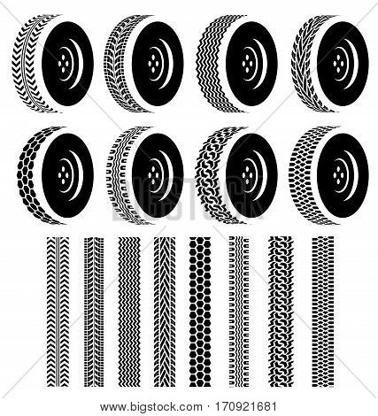 Set Wheel Black Tire Vector & Photo (Free Trial) | Bigstock