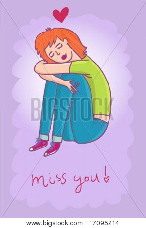 Miss You - Cute Vector & Photo (Free Trial) | Bigstock
