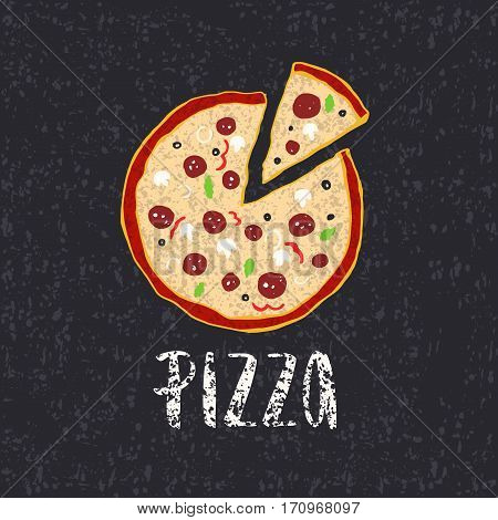 Pizza Lettering Hand Vector & Photo (Free Trial) | Bigstock