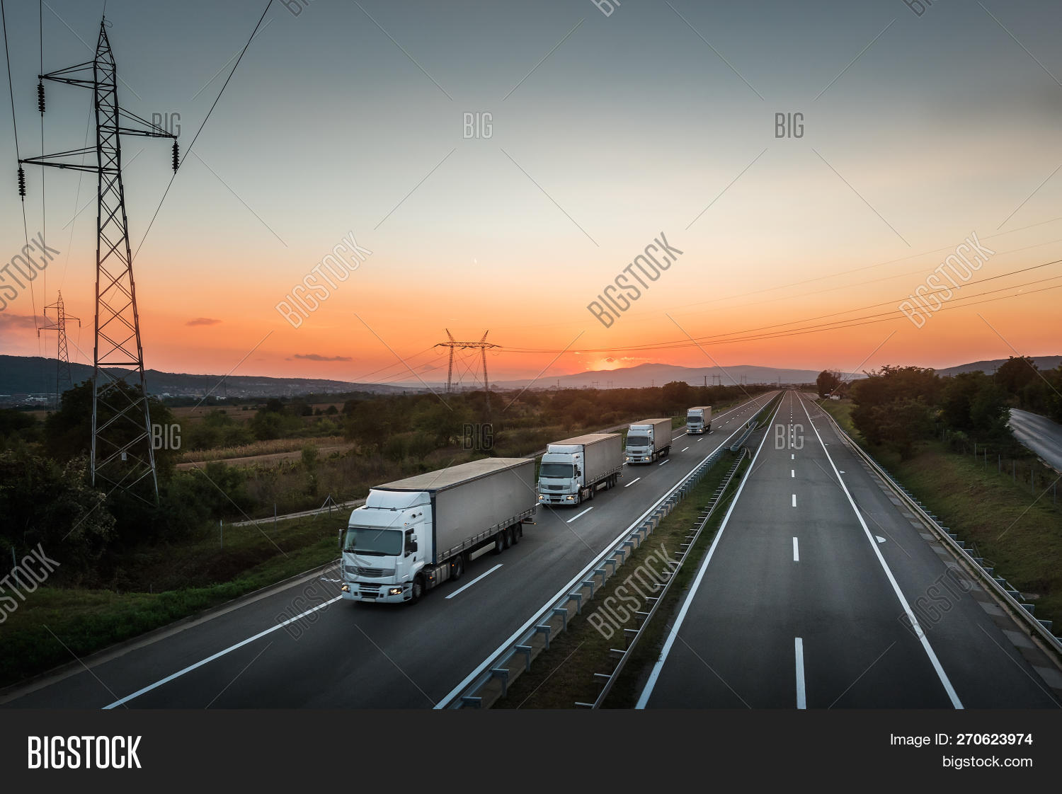 Four White Lorry Image & Photo (Free Trial) | Bigstock