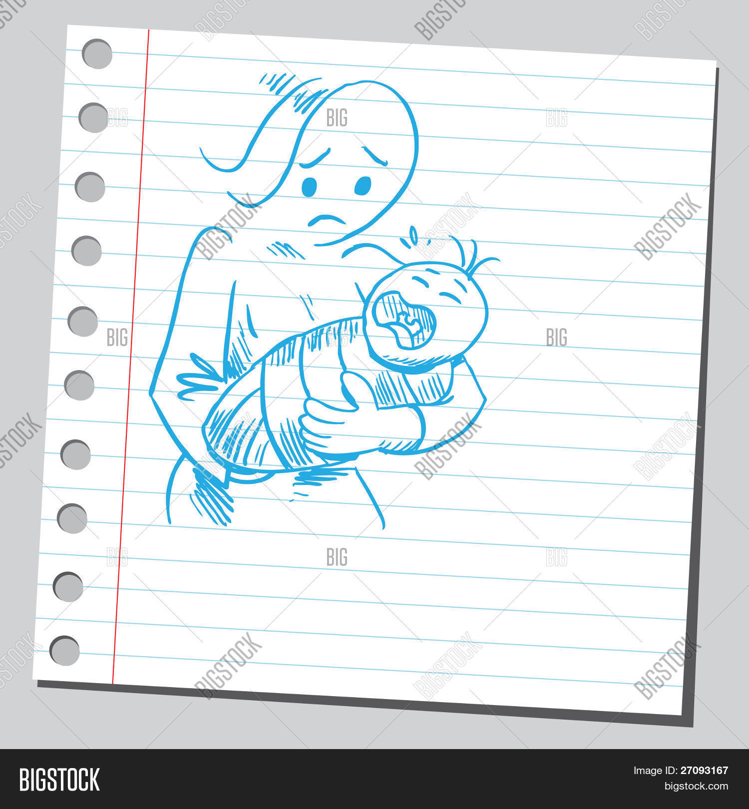 Drawing Baby Crying Vector & Photo (Free Trial) | Bigstock