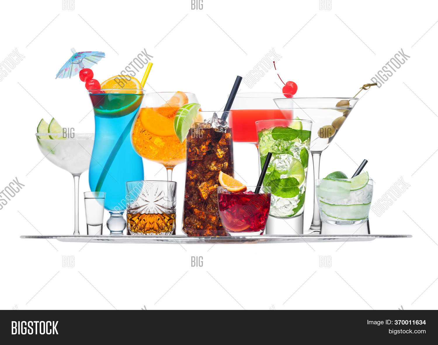 Tray Various Cocktails Image & Photo (Free Trial) | Bigstock