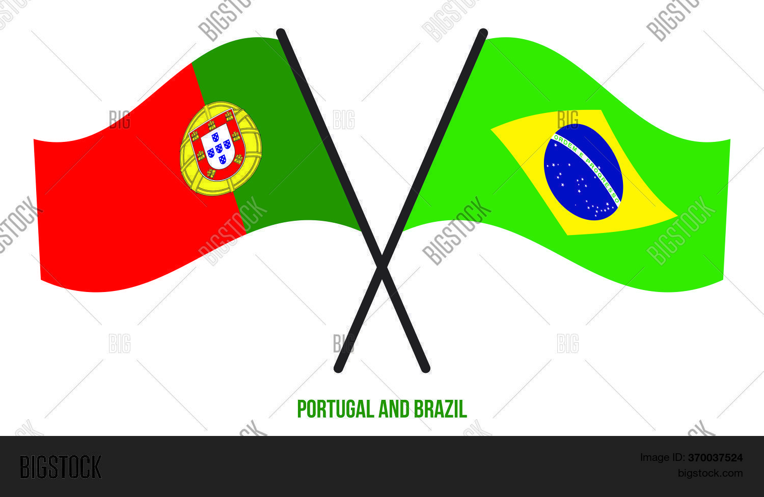 Portugal Brazil Flags Vector & Photo (Free Trial) | Bigstock