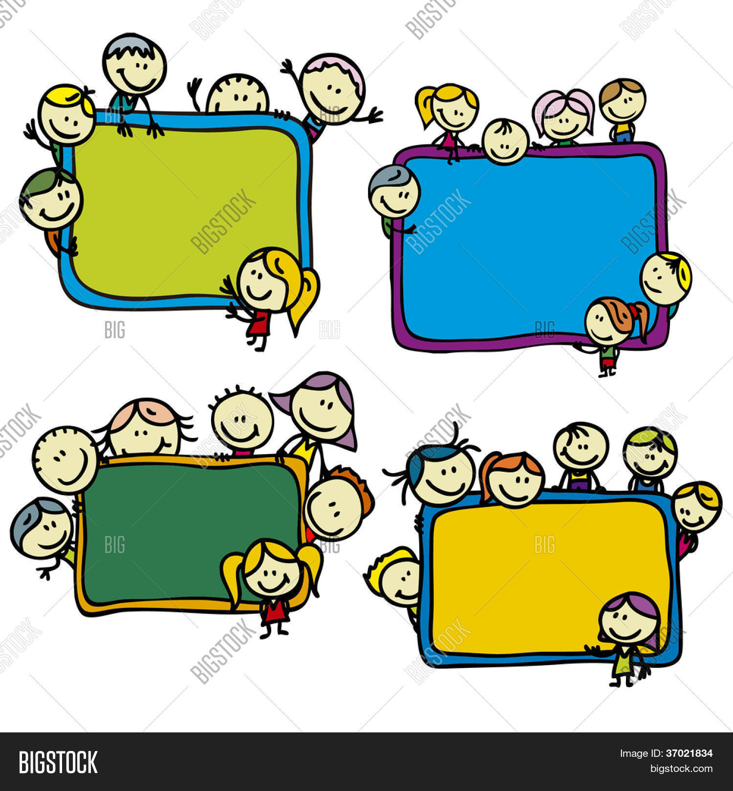 Set Happy Doodle Vector & Photo (Free Trial) | Bigstock