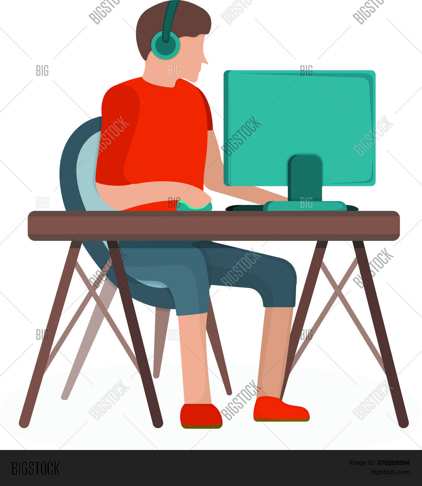 Man Character Headset Vector & Photo (Free Trial) | Bigstock