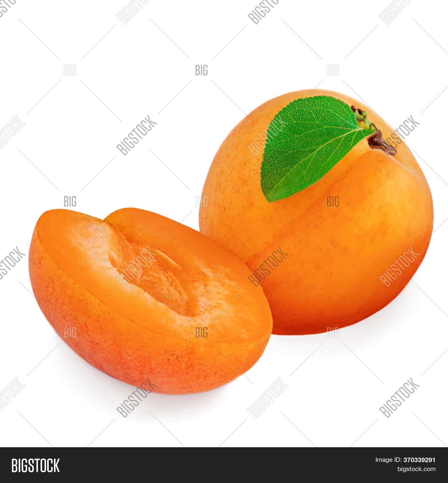 Apricot Half Isolated Image & Photo (Free Trial) | Bigstock