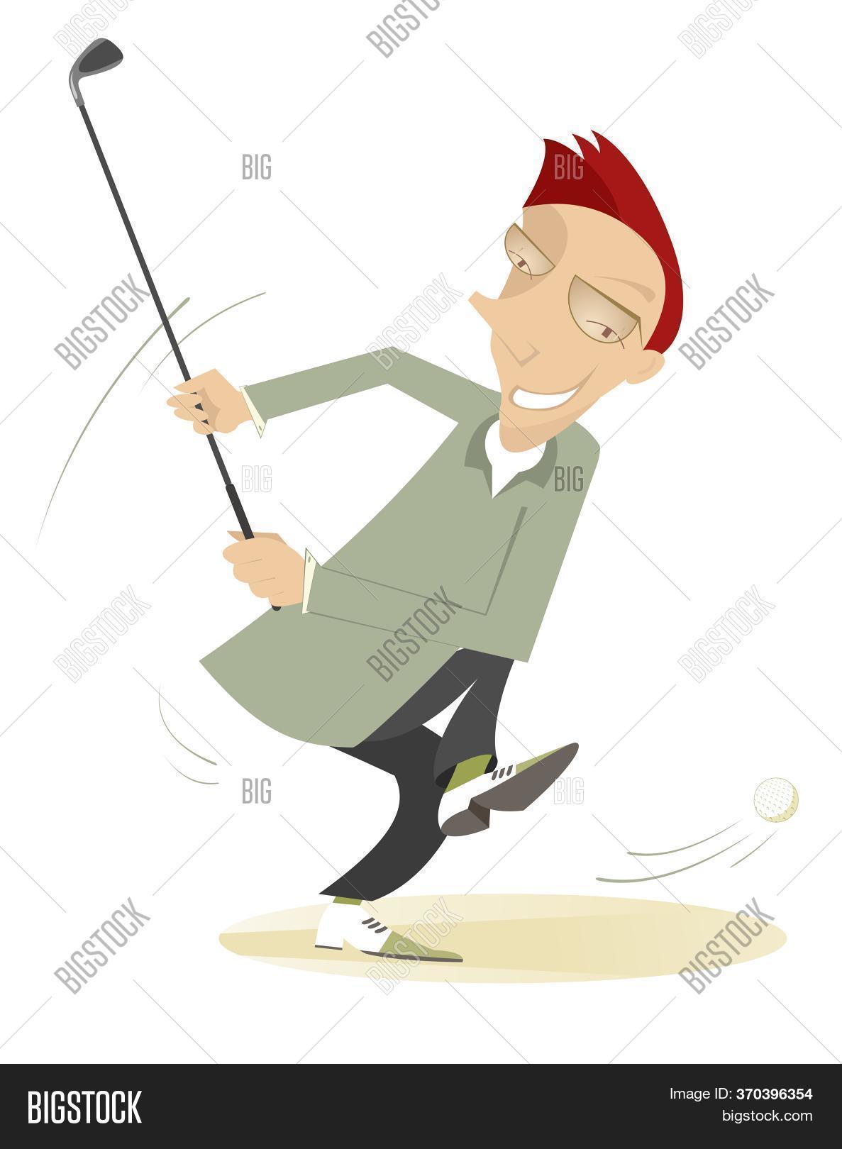 Comic Golfer Man On Image & Photo (Free Trial) | Bigstock