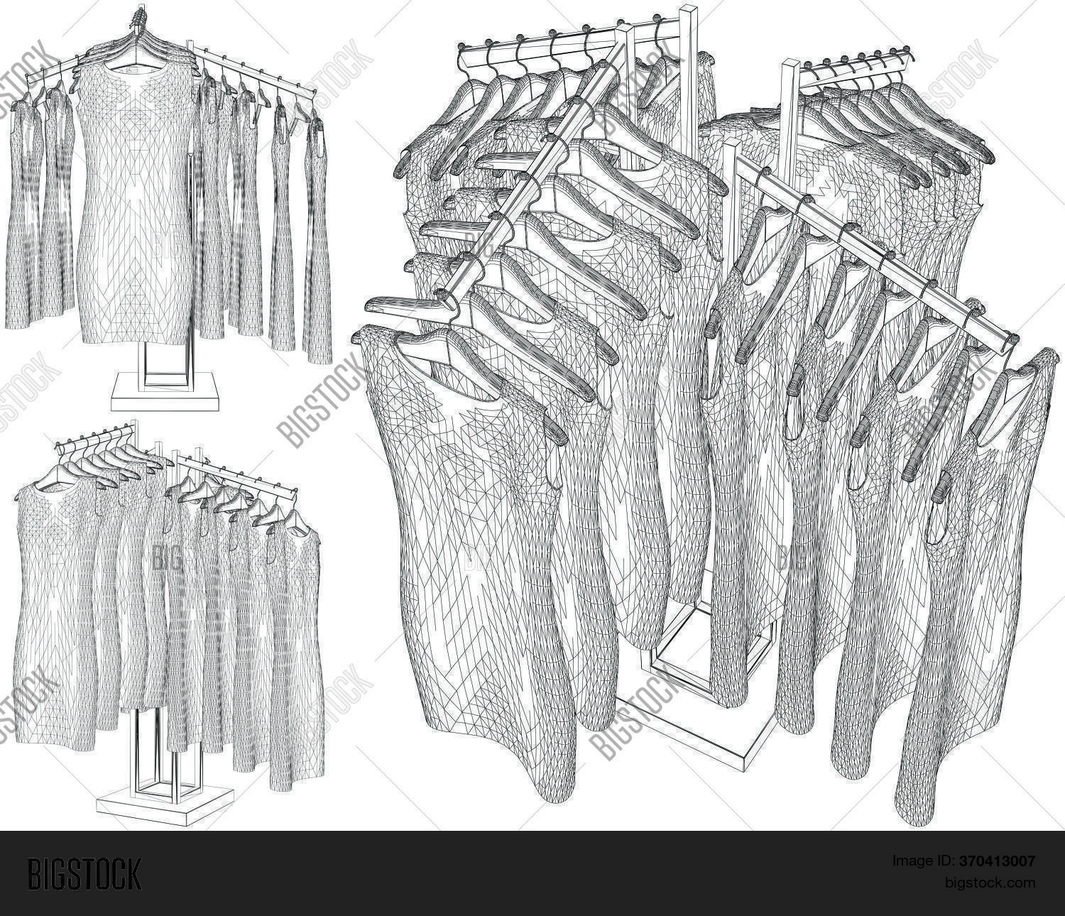 Dresses Rack Vector Vector & Photo (Free Trial) | Bigstock