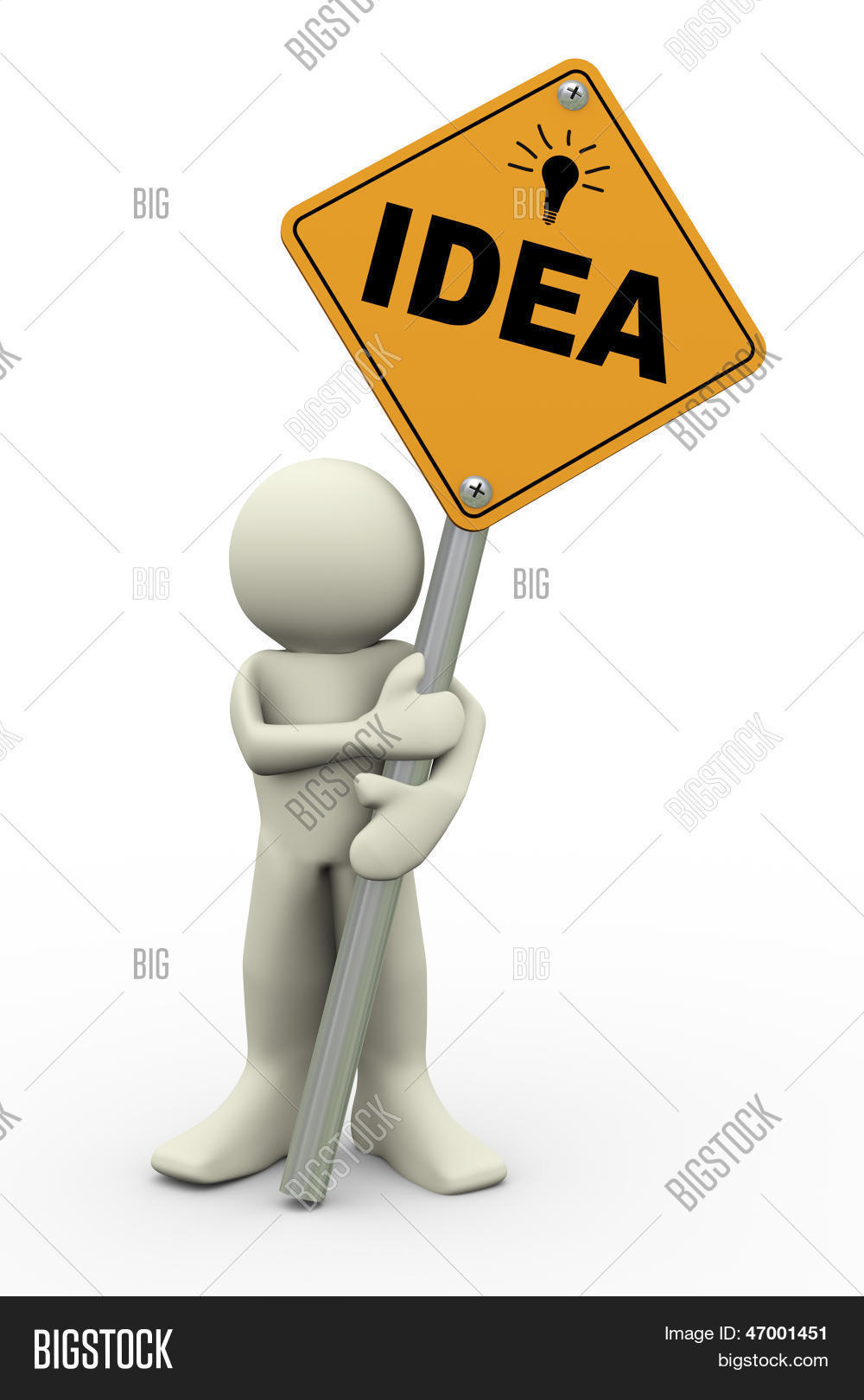 3D Man Idea Sign Board Image & Photo (Free Trial) | Bigstock