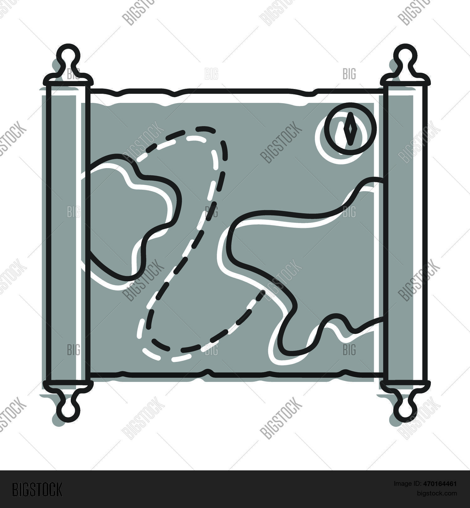 Old Map Icon. Papyrus Vector & Photo (Free Trial) | Bigstock