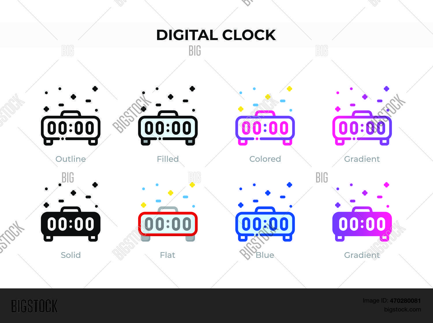 Digital Clock Icons Vector & Photo (Free Trial) | Bigstock