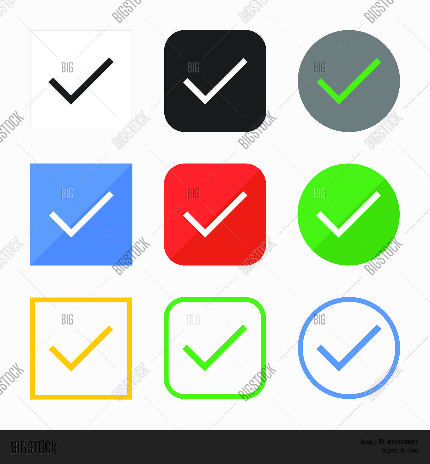 Set Done Icons Your Vector & Photo (Free Trial) | Bigstock