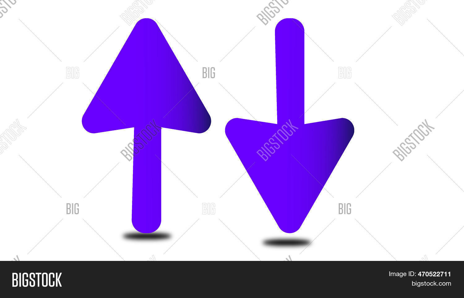 Blue Color Arrow Down Image & Photo (Free Trial) | Bigstock