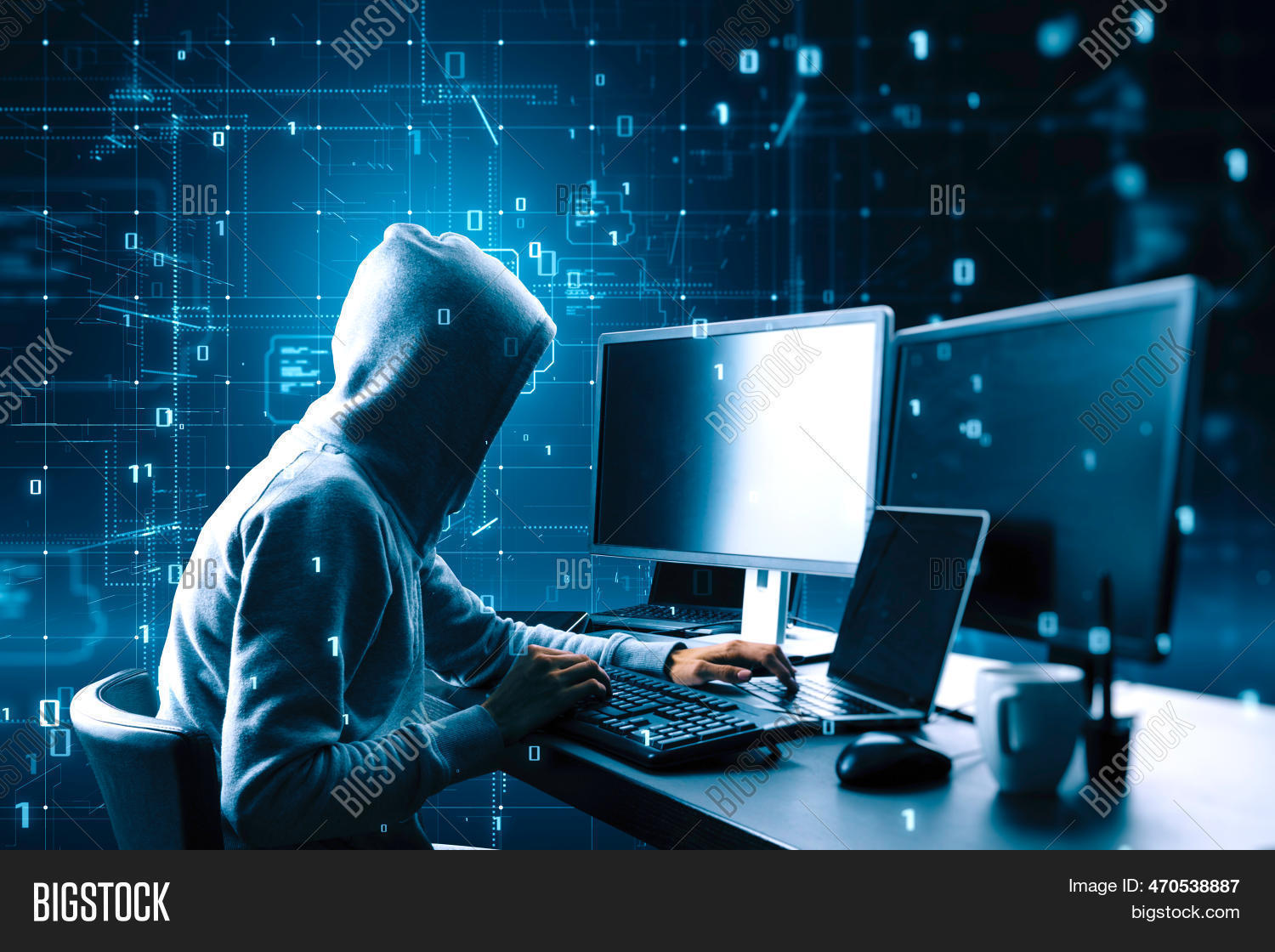 Side View Hacker Desk Image & Photo (Free Trial) | Bigstock