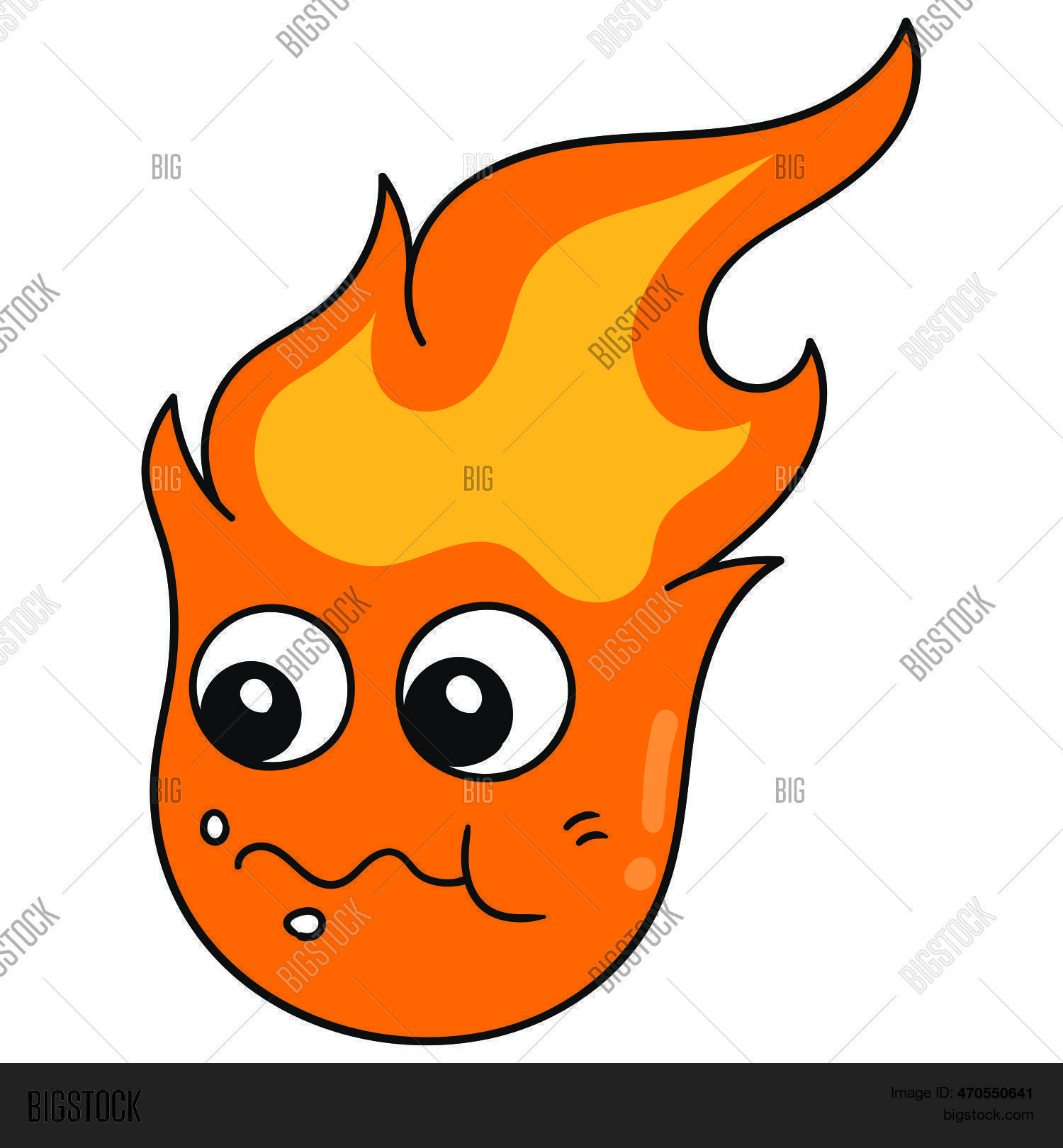 Cute Flaming Emoticon Vector & Photo (Free Trial) | Bigstock