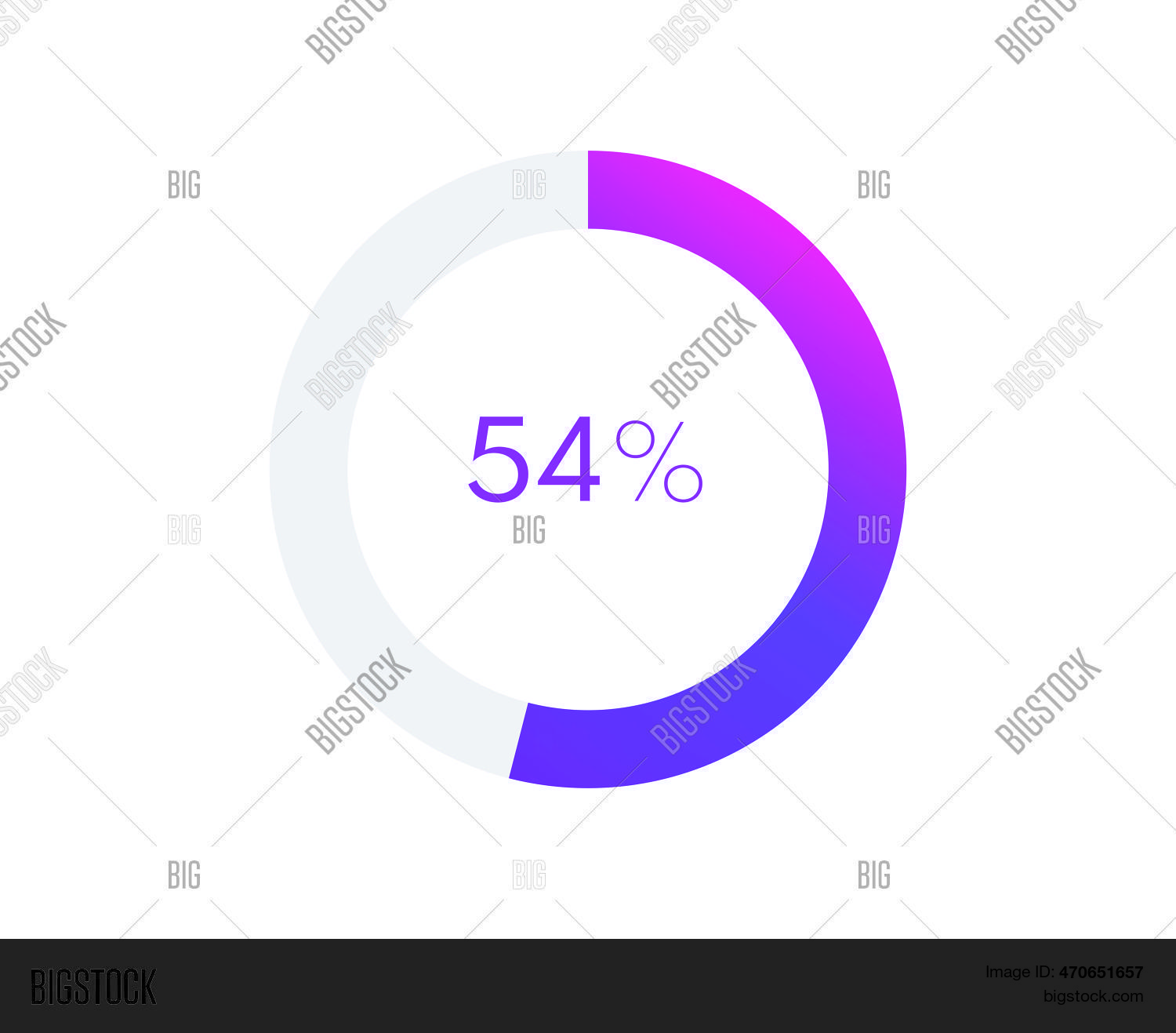 54 Percent Pie Chart Vector & Photo (Free Trial) | Bigstock