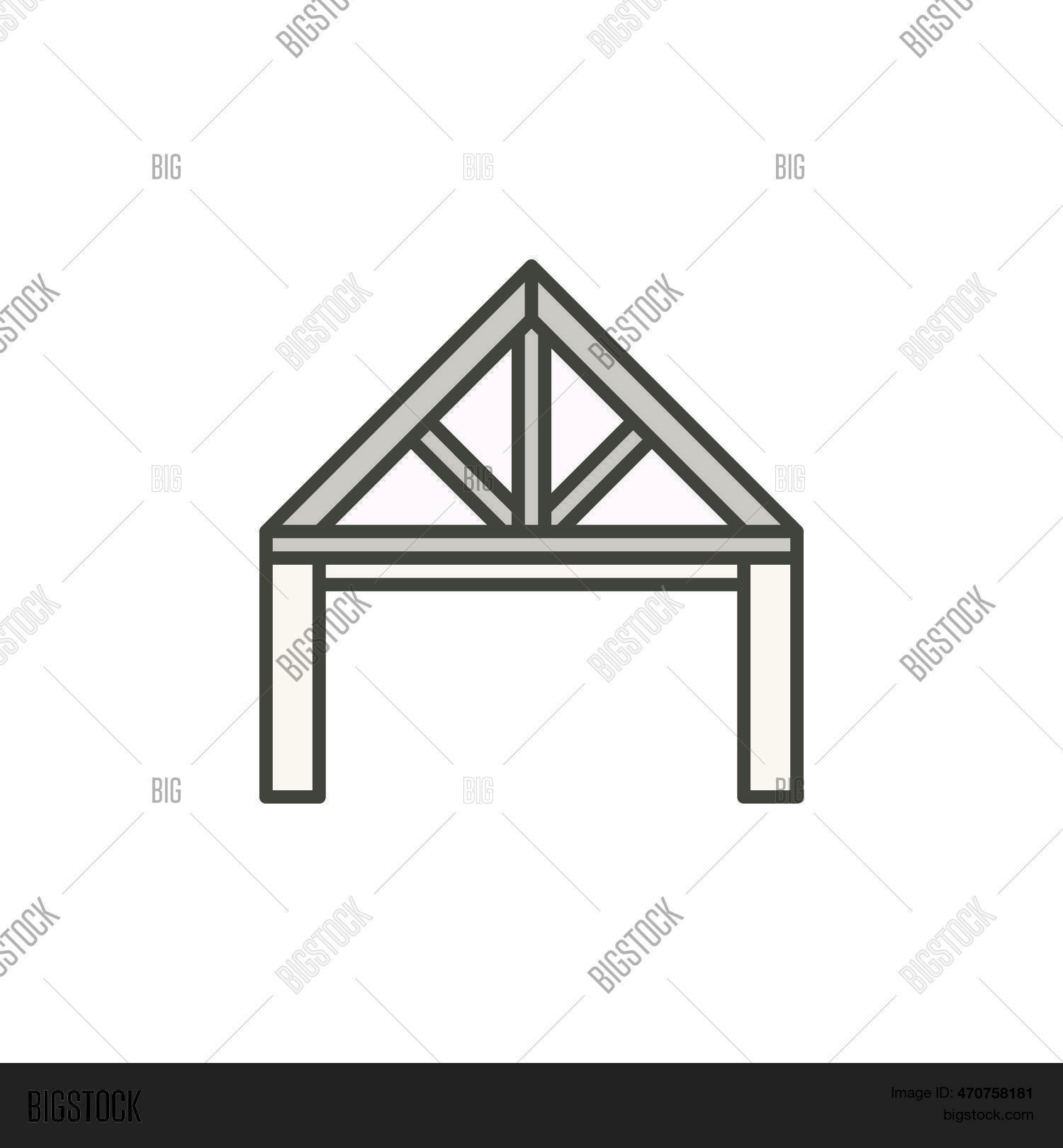 Roof Truss System Vector & Photo (Free Trial) | Bigstock