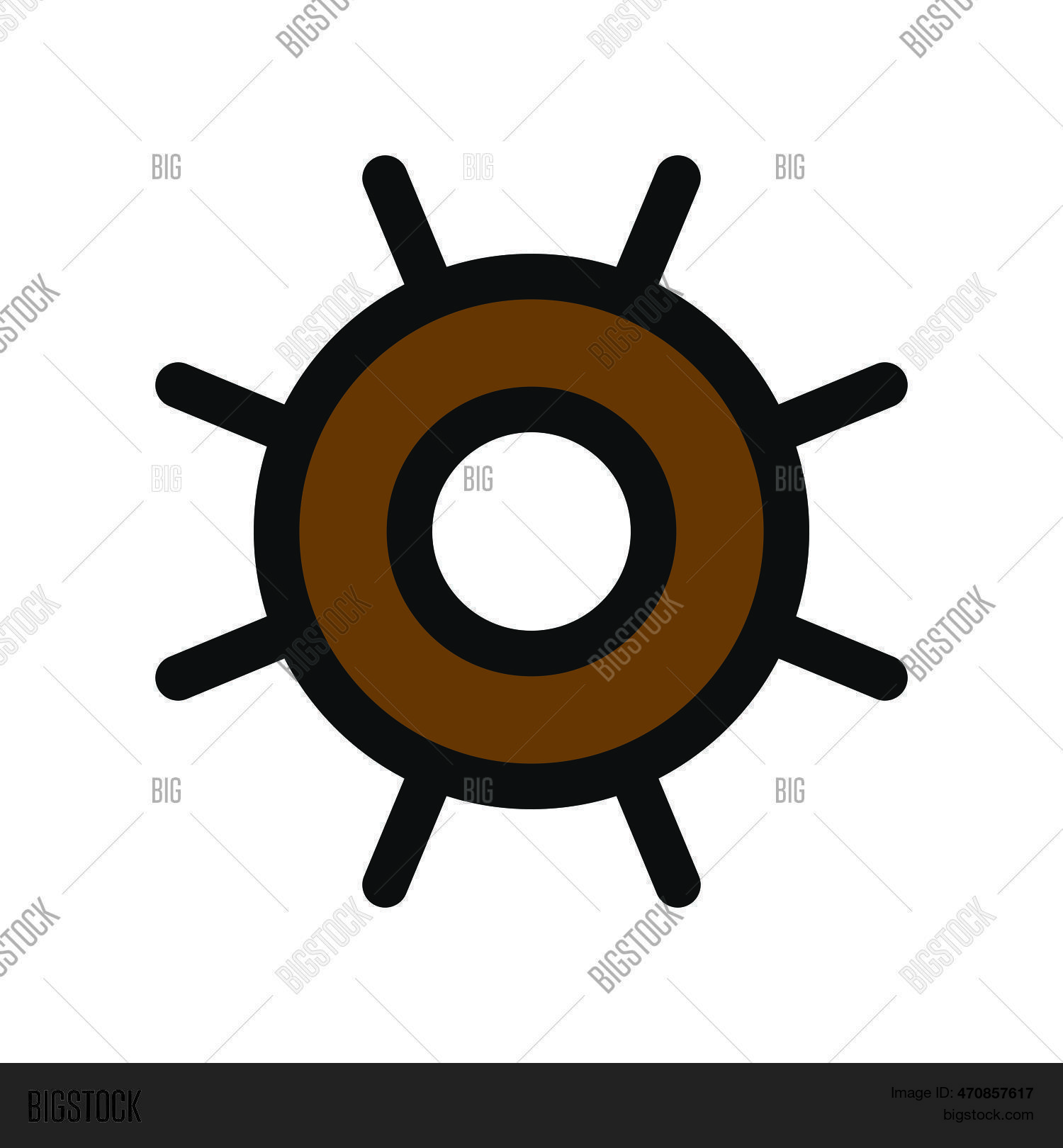 Rudder Ship Icon Line Vector & Photo (Free Trial) | Bigstock