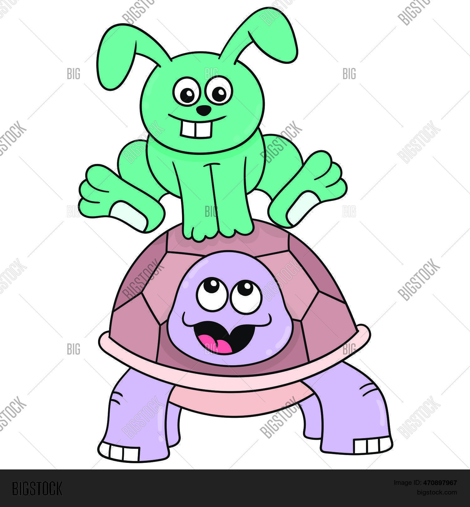 Rabbit Tortoise Vector & Photo (Free Trial) | Bigstock