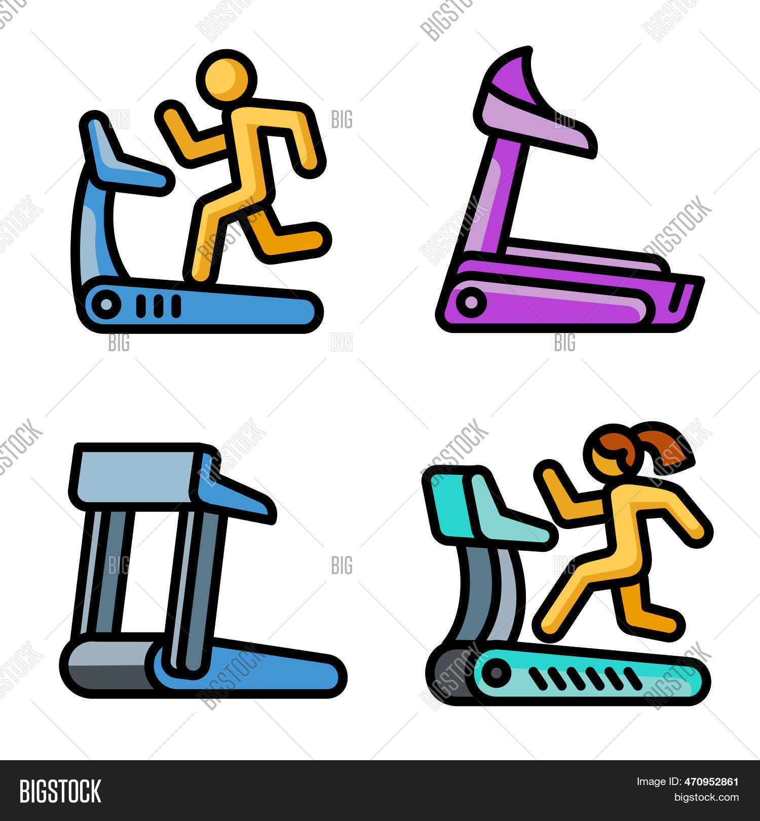 Treadmill Icons Set. Image & Photo (Free Trial) | Bigstock