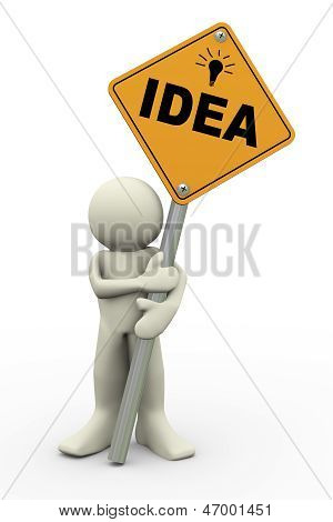 3D Man Idea Sign Board Image & Photo (Free Trial) | Bigstock