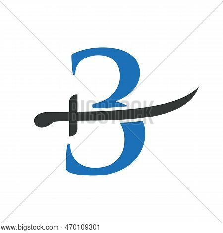 Letter 3 Swords Logo Vector & Photo (Free Trial) | Bigstock