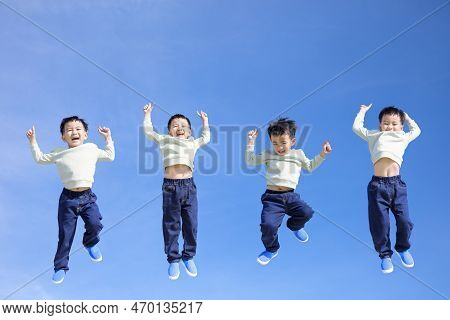 Happy Kid Jumping Image & Photo (Free Trial) | Bigstock