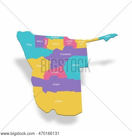 Namibia Political Map Vector & Photo (Free Trial) | Bigstock