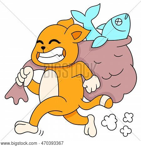 Greedy Cat Carrying Vector & Photo (Free Trial) | Bigstock