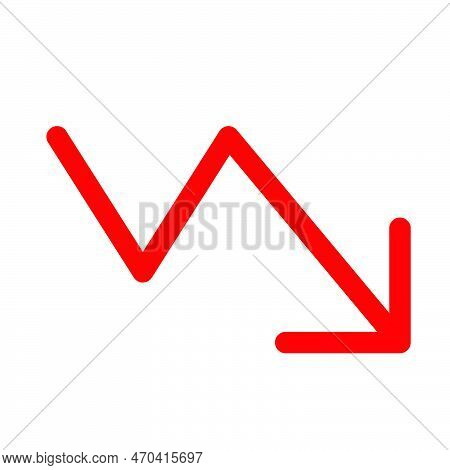 Trend Down Arrow Icon Vector & Photo (Free Trial) | Bigstock