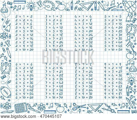 Multiplication Table Vector & Photo (Free Trial) | Bigstock